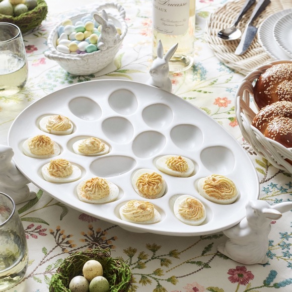 Pottery Barn | Holiday | Pottery Barn Stoneware Bunny Trio Deviled Egg ...
